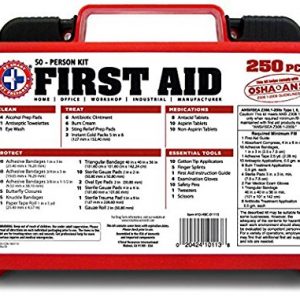 “Be Smart Get Prepared 250 Piece First Aid Kit, Exceeds OSHA ANSI ...