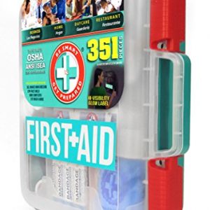Be Smart Get Prepared 351 Piece First Aid Kit, Exceeds OSHA ANSI 2015 ...